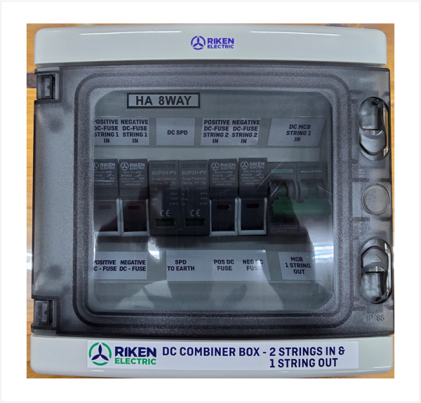 2 String DC PV Input Combiner Box – 1 DC Output – Solar Equipment