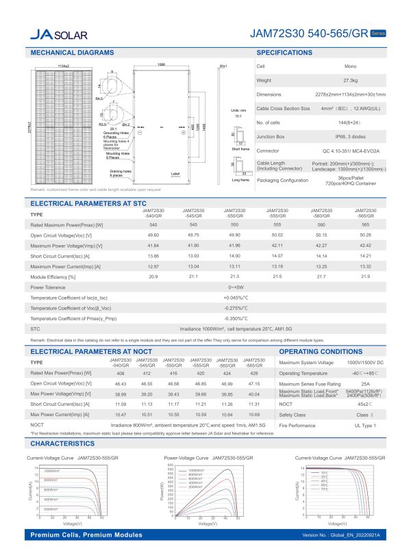 JA Solar 565W Mono PERC Half-Cell – Solar Equipment