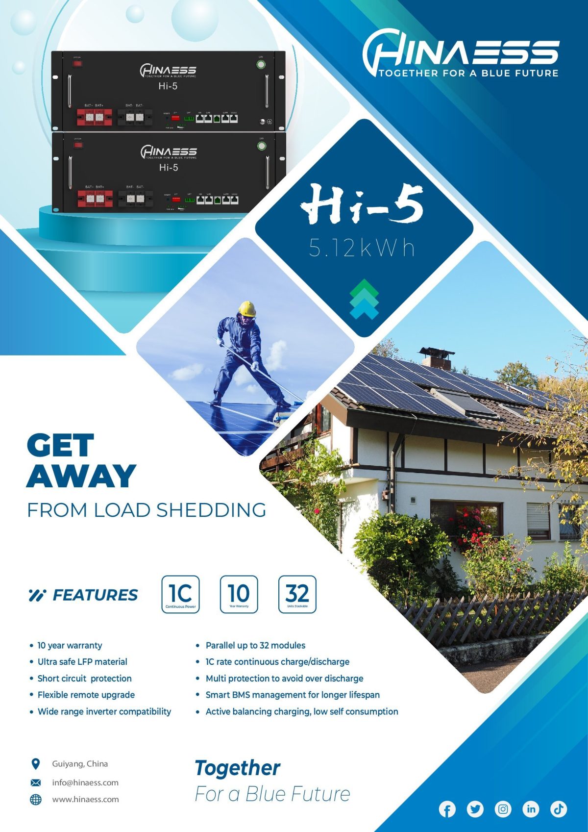 HinaESS Hi-5 5.12kWh Lithium-ion Battery – Solar Equipment